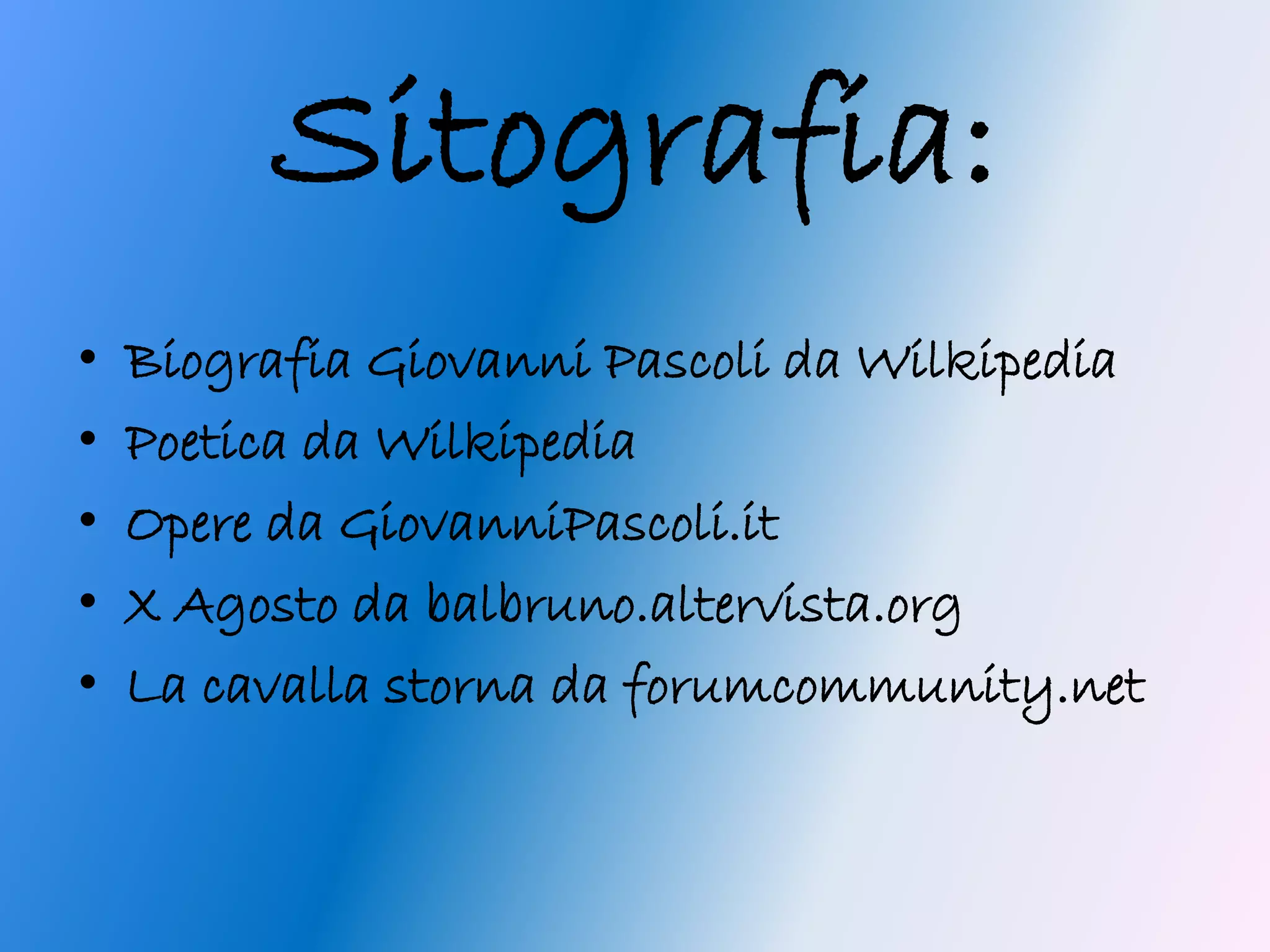 Presentazione Pascoli 2003 | PDF