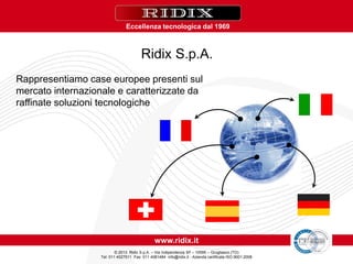 RIDIX: tecnologie meccaniche di successo | PPTX