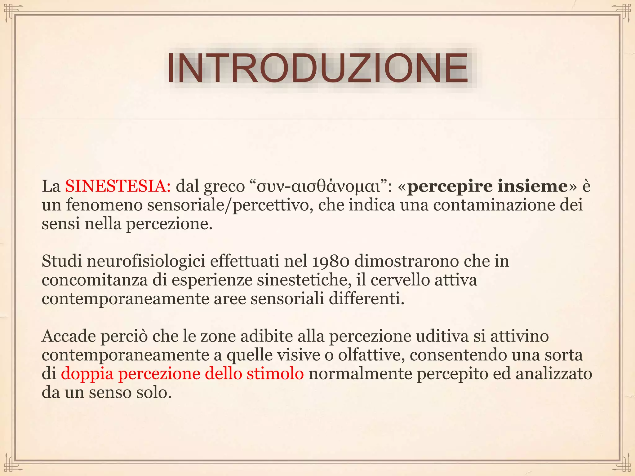 Sinestesia tra musica e colori | PPTX