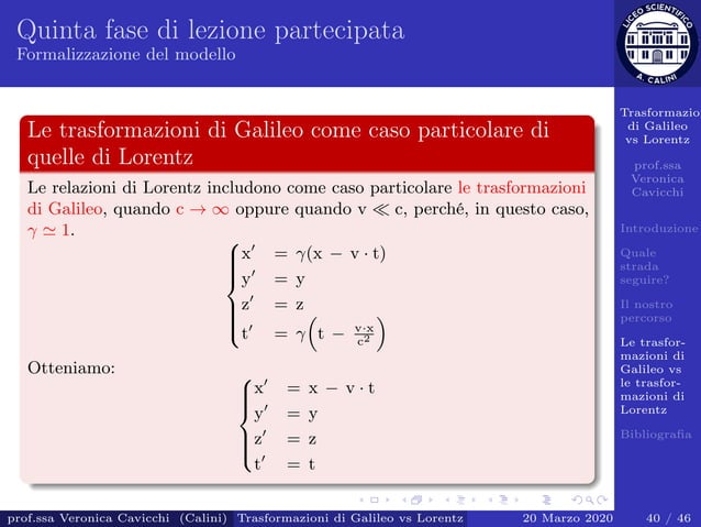 TRASFORMAZIONI DI GALILEO VS LORENTZ | PDF