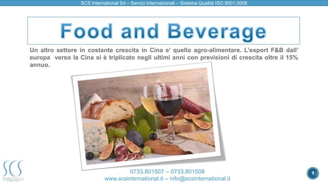 SCS - Servizi per il settore food & beverage | PPTX | Business | Business and Finance