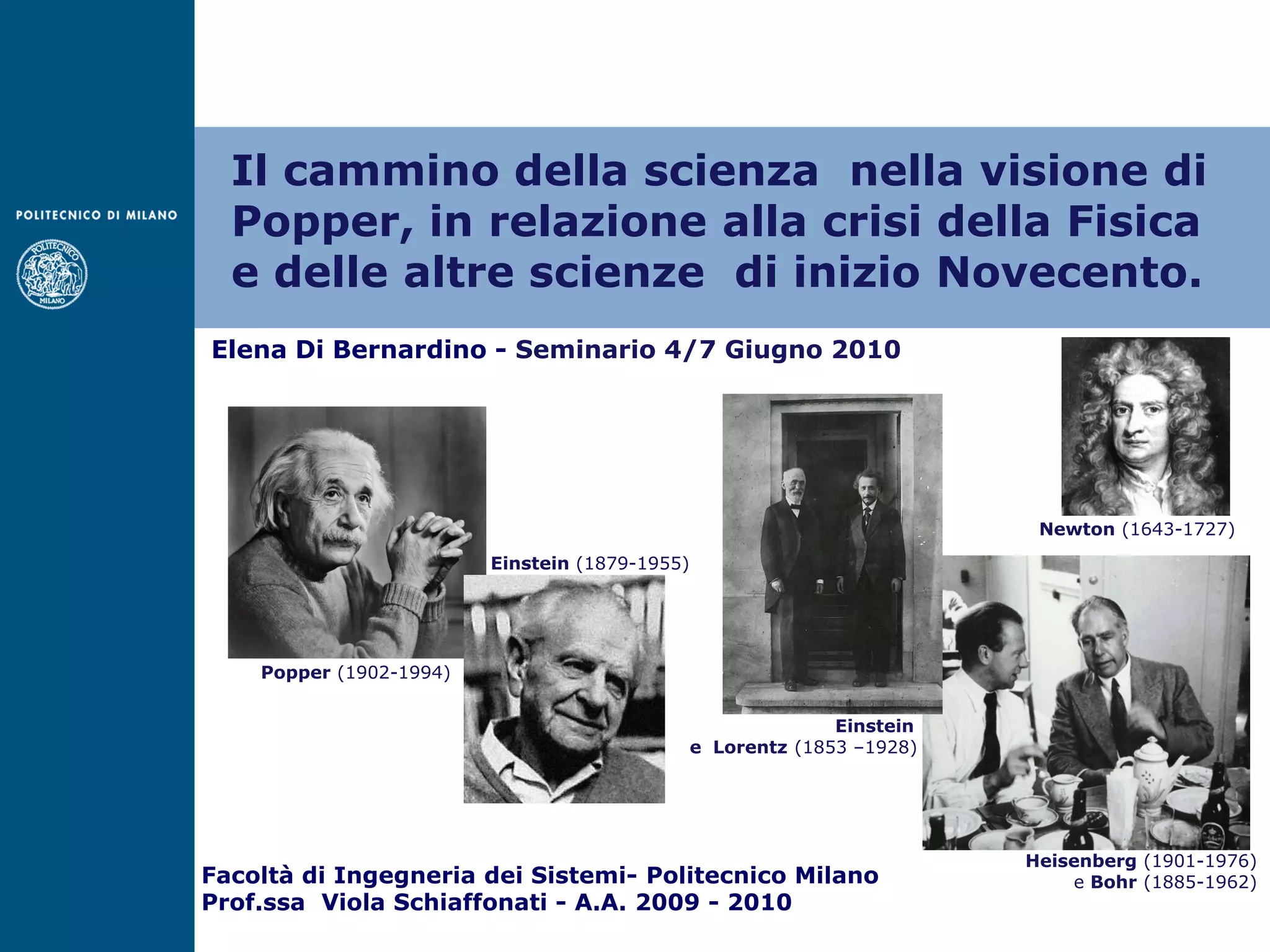 Presentazione seminario_filosofia_popper_2009_2010 | PDF | Physics | Science