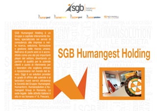 Presentazione SGB Humangest Holding | PDF | Business | Business and Finance