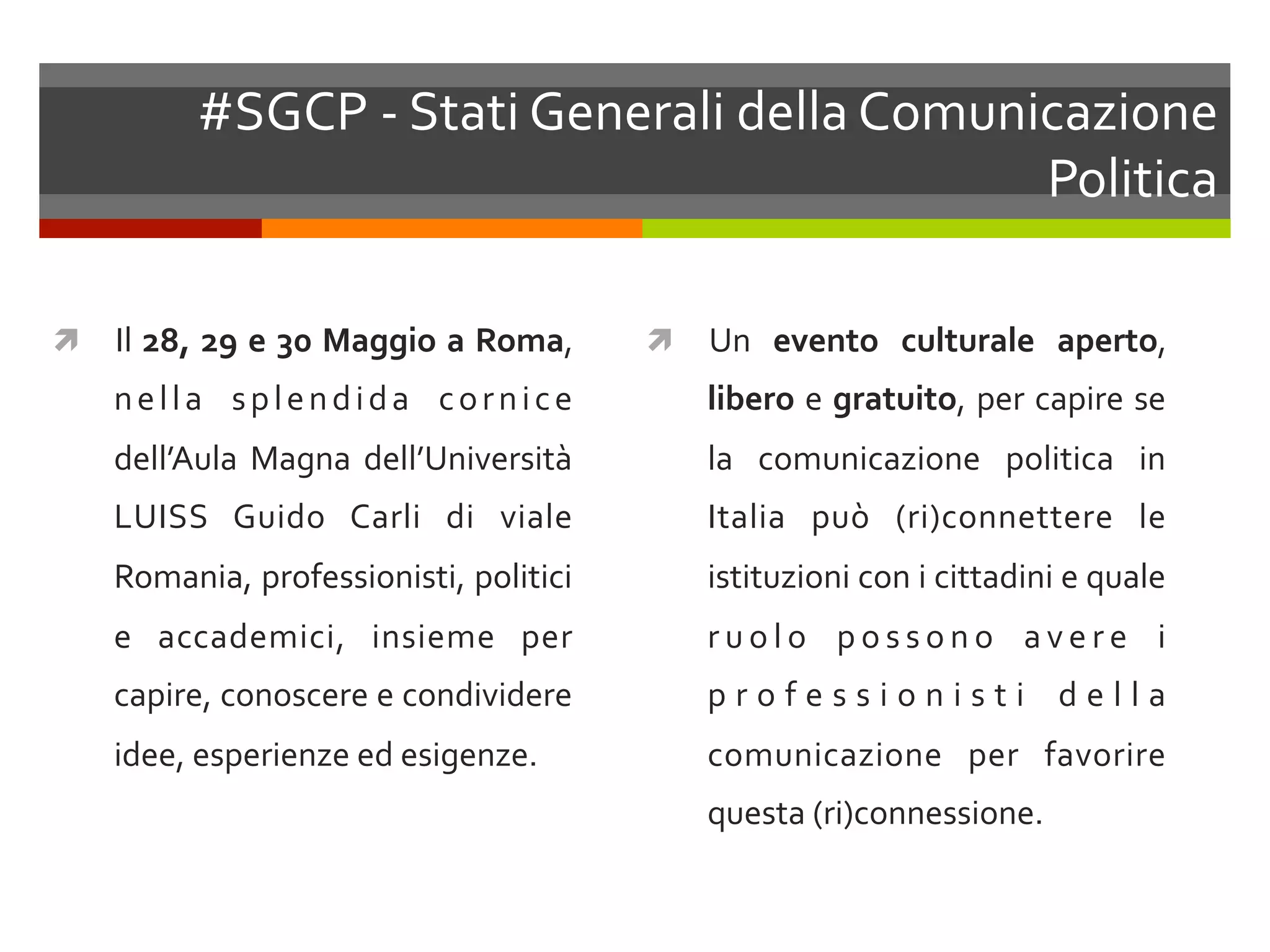 Presentazione #SGCP | PPT