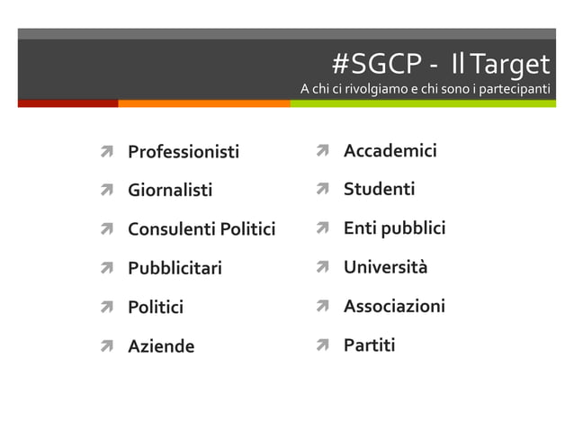 Presentazione #SGCP | PPT