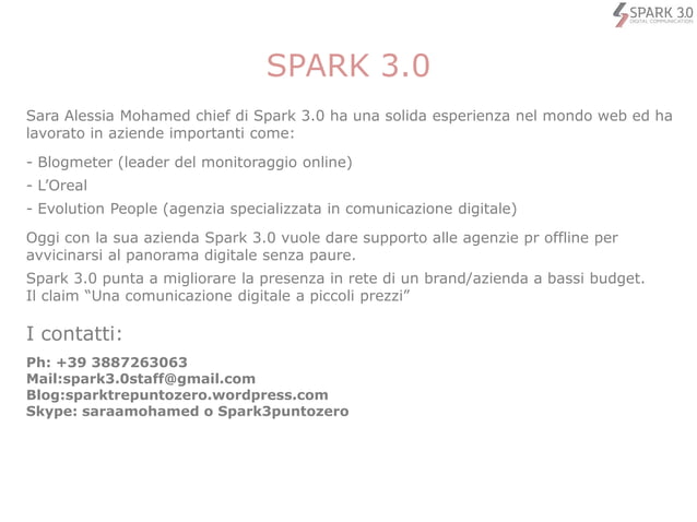 LA COMUNICAZIONE DIGITALE: SPARK 3.0 | PDF