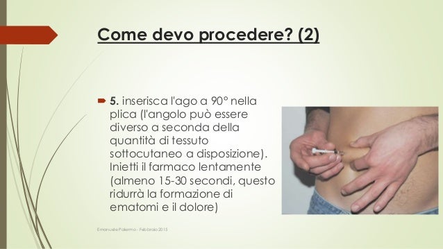 Somministrazione di eparina per via sottocutanea