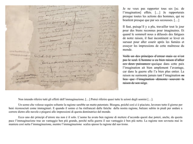 Presentazione standard1.pptx Pascal Manuscript on error et imagination | PPT