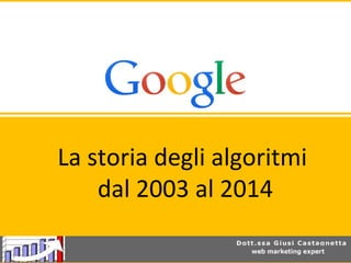 Storia algoritmi Google (2003-2014) | PPT