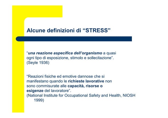 Presentazione Stress Lavoro Correlato | PDF | Diseases and Conditions ...