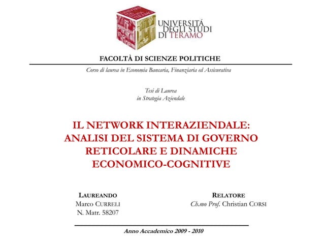 THE INTER-FIRM NETWORK: ANALYSIS OF THE NETWORK GOVERNANCE AND ECONOMIC ...