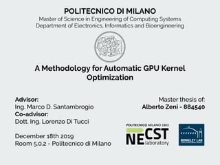 A Methodology for Automatic GPU Kernel Optimization | PDF