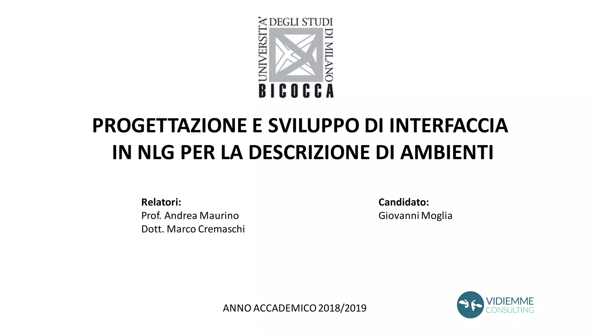 Progettazione e sviluppo di interfaccia in Natural Language Generation ...