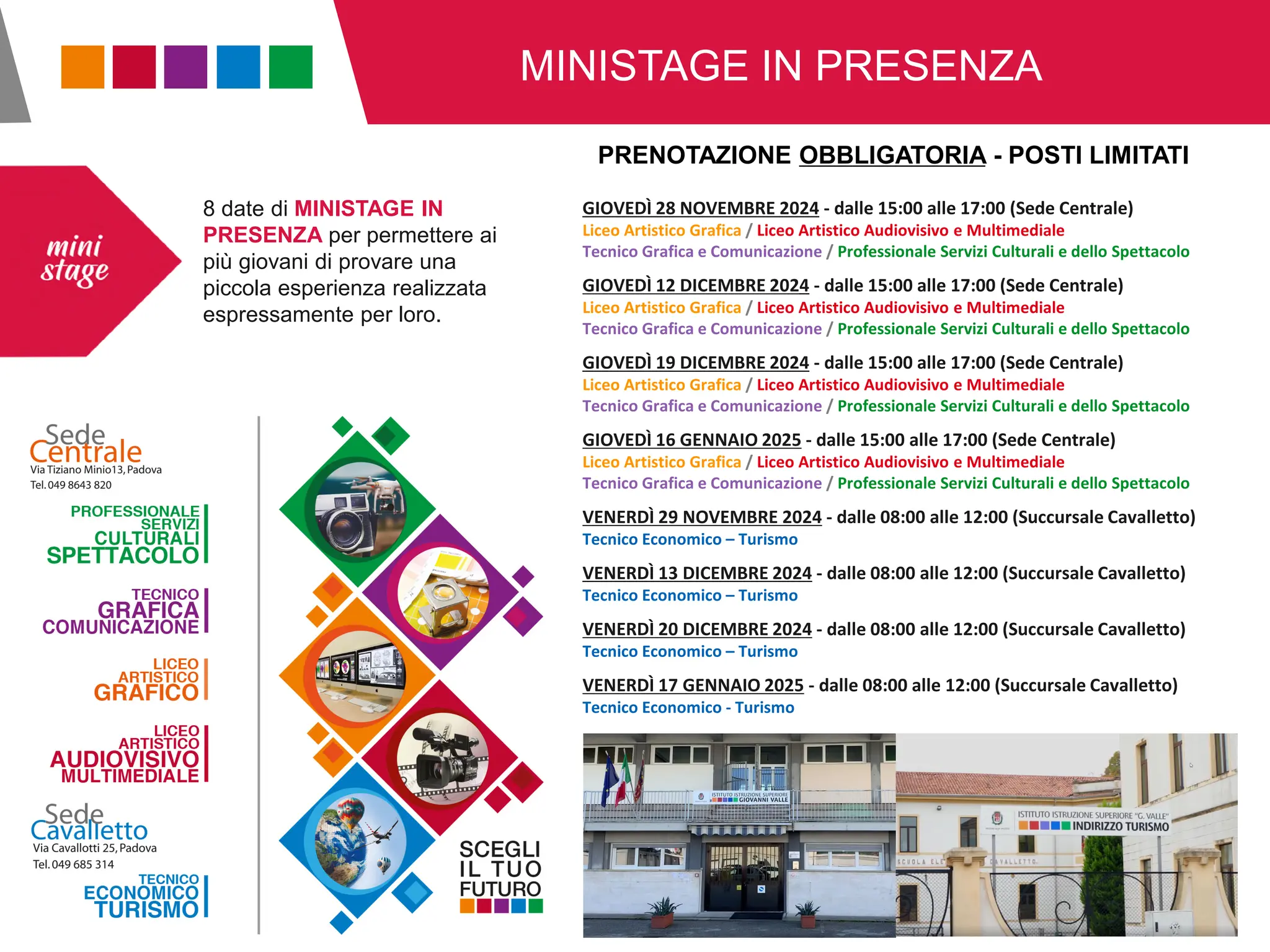 Presentazione Valle 2024-25 con date scuola aperta e ministage | PDF