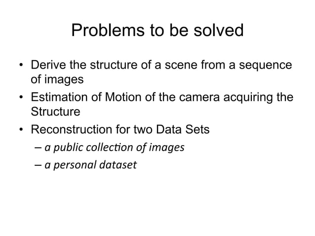 Structure and Motion - 3D Reconstruction of Cameras and Structure | PDF