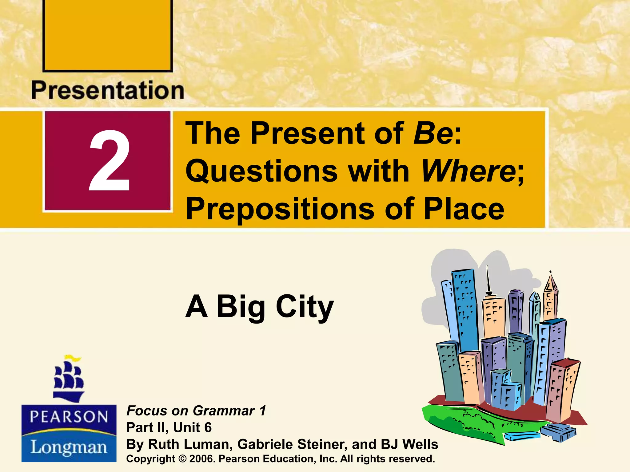 Present be questions with where | PPT