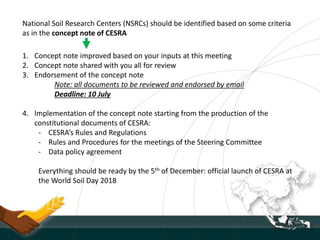 Item 4. Status on the establishment of the Center of Excellence for ...