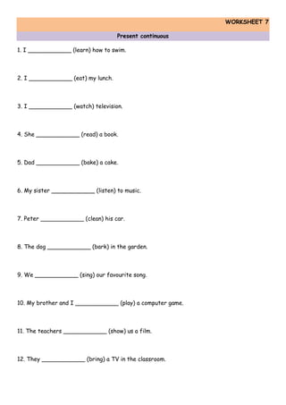 Presentcontinouos... | PDF