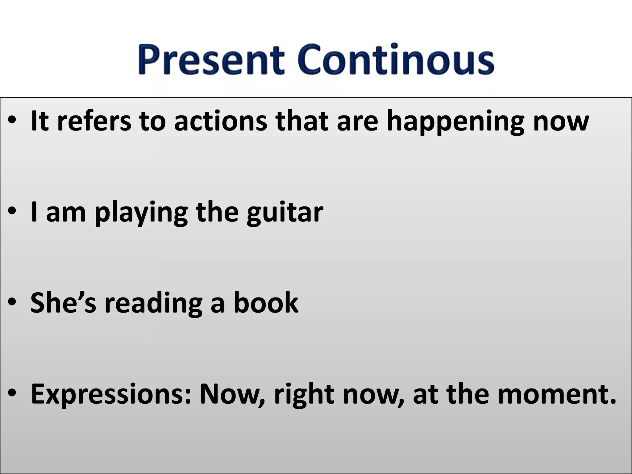 Present continous tense | PPTX