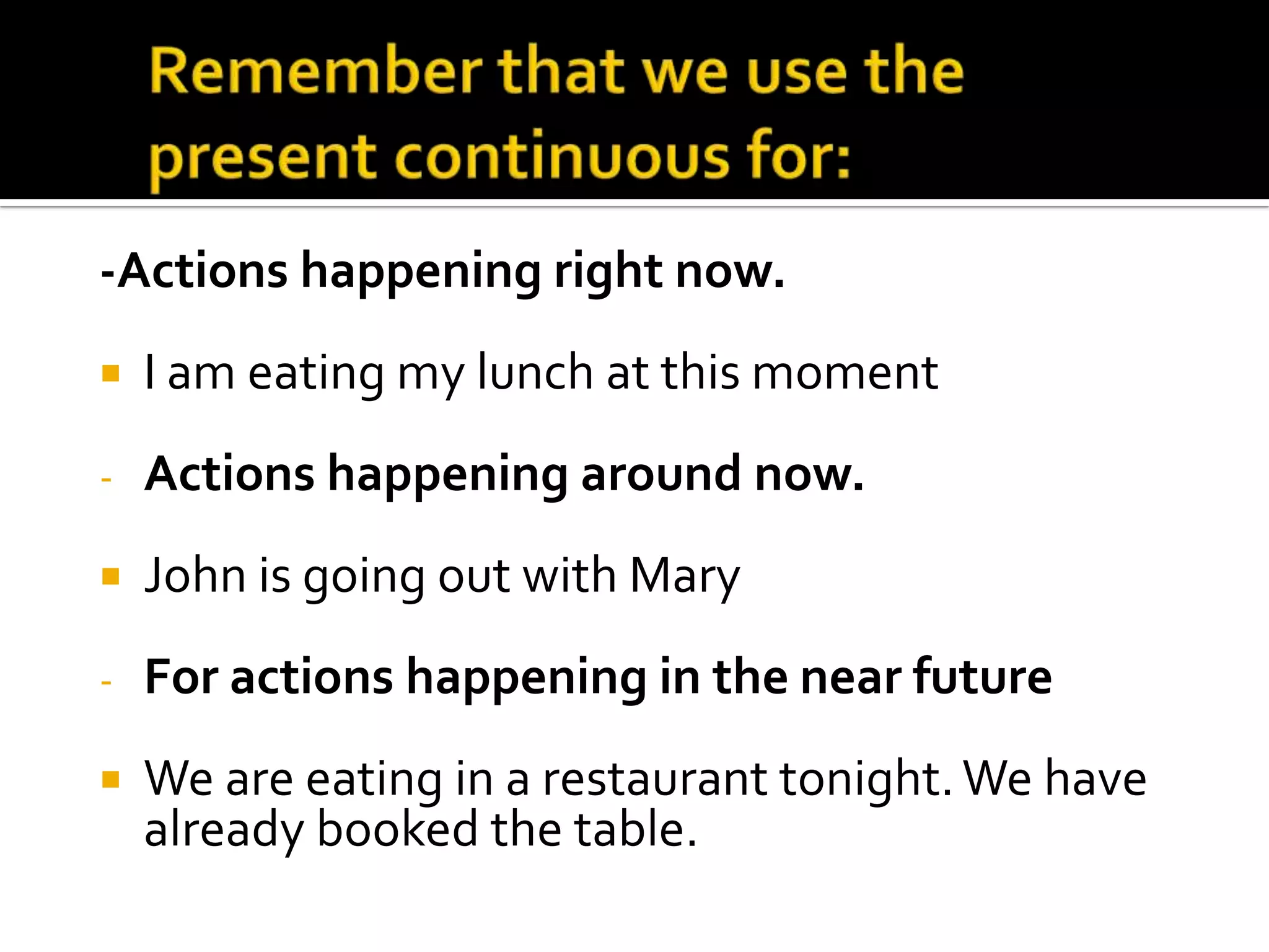 Present continuous | PPTX