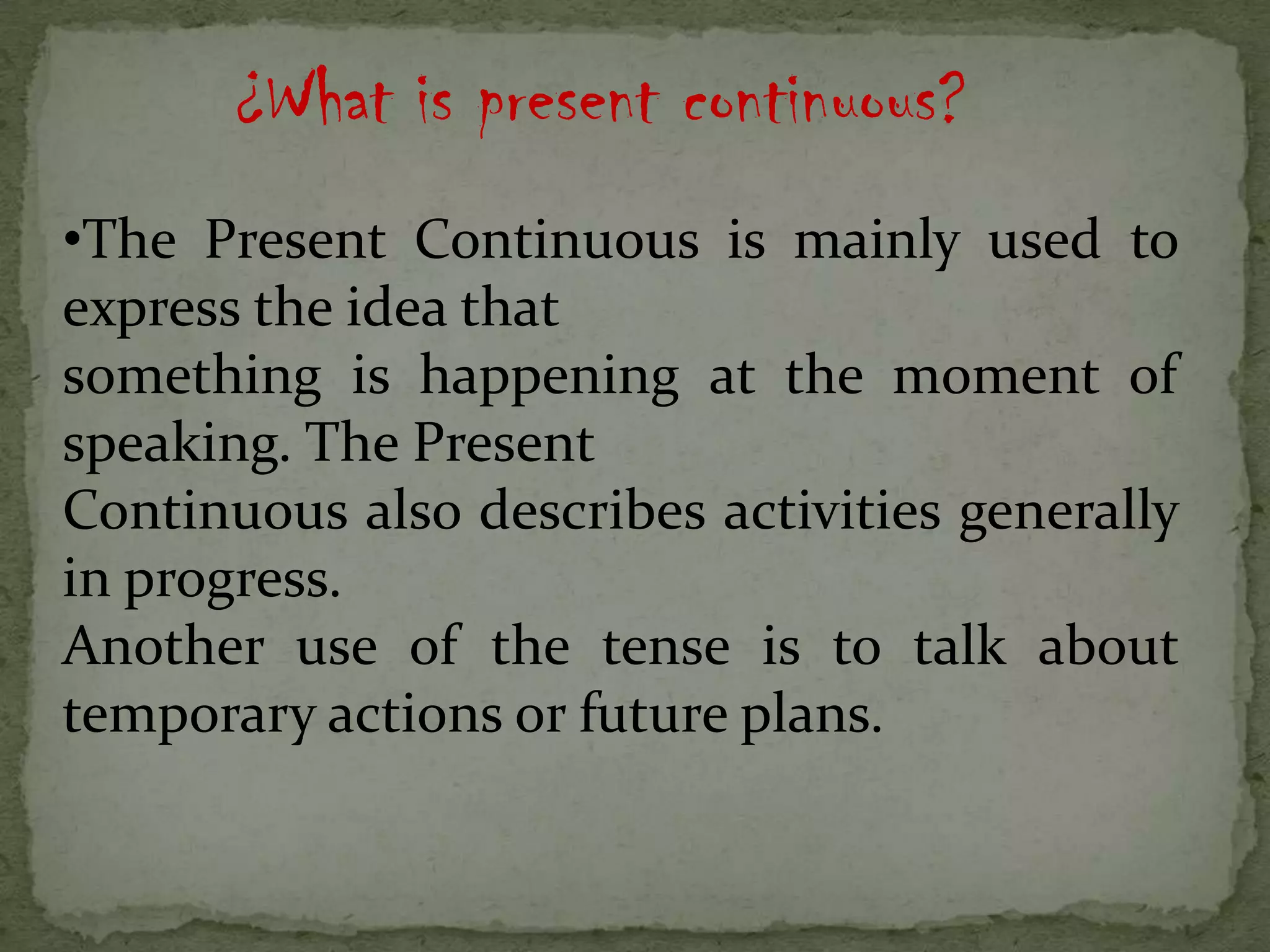Present continuous | PPT