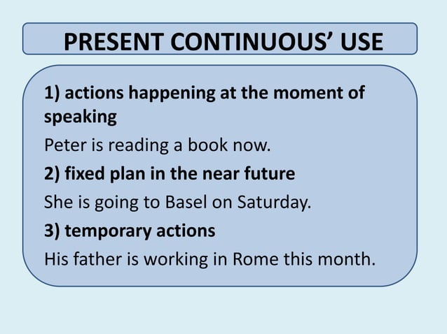 Present continuous tense | PPTX