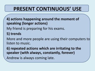 Present continuous tense | PPTX