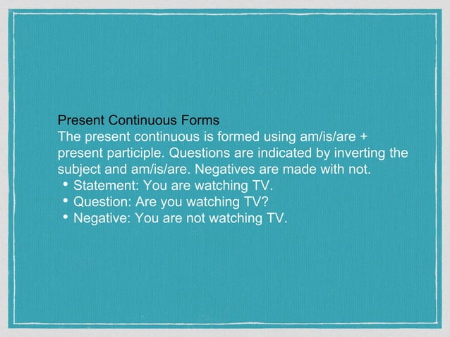 Present continuous | PPT | Free Download