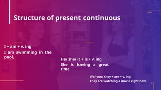 grammar subject of present continuous tense | PPT