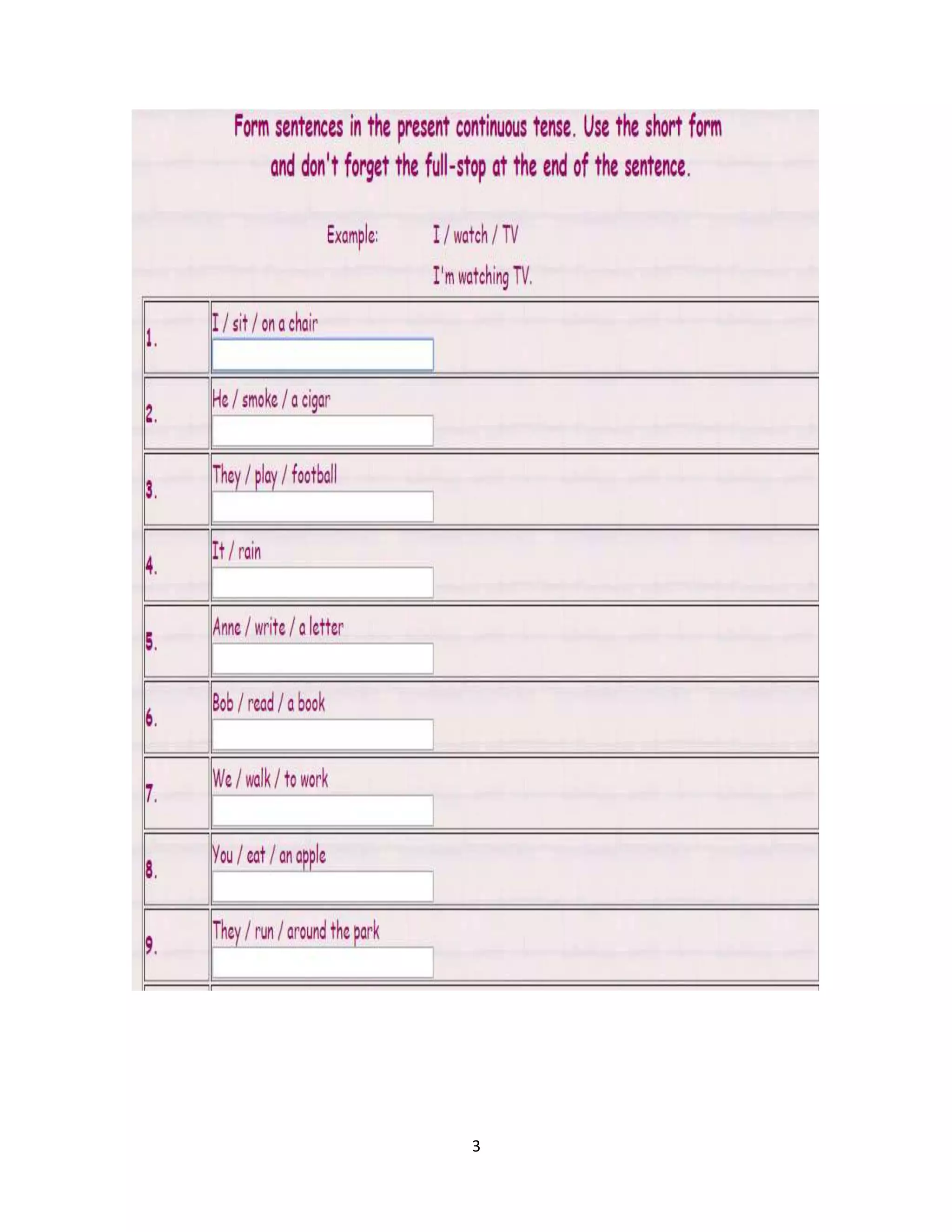 Present Continuous | DOCX