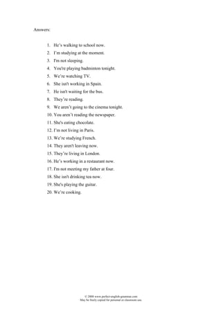 Present continuous form_positive_and_negative_1 | PDF