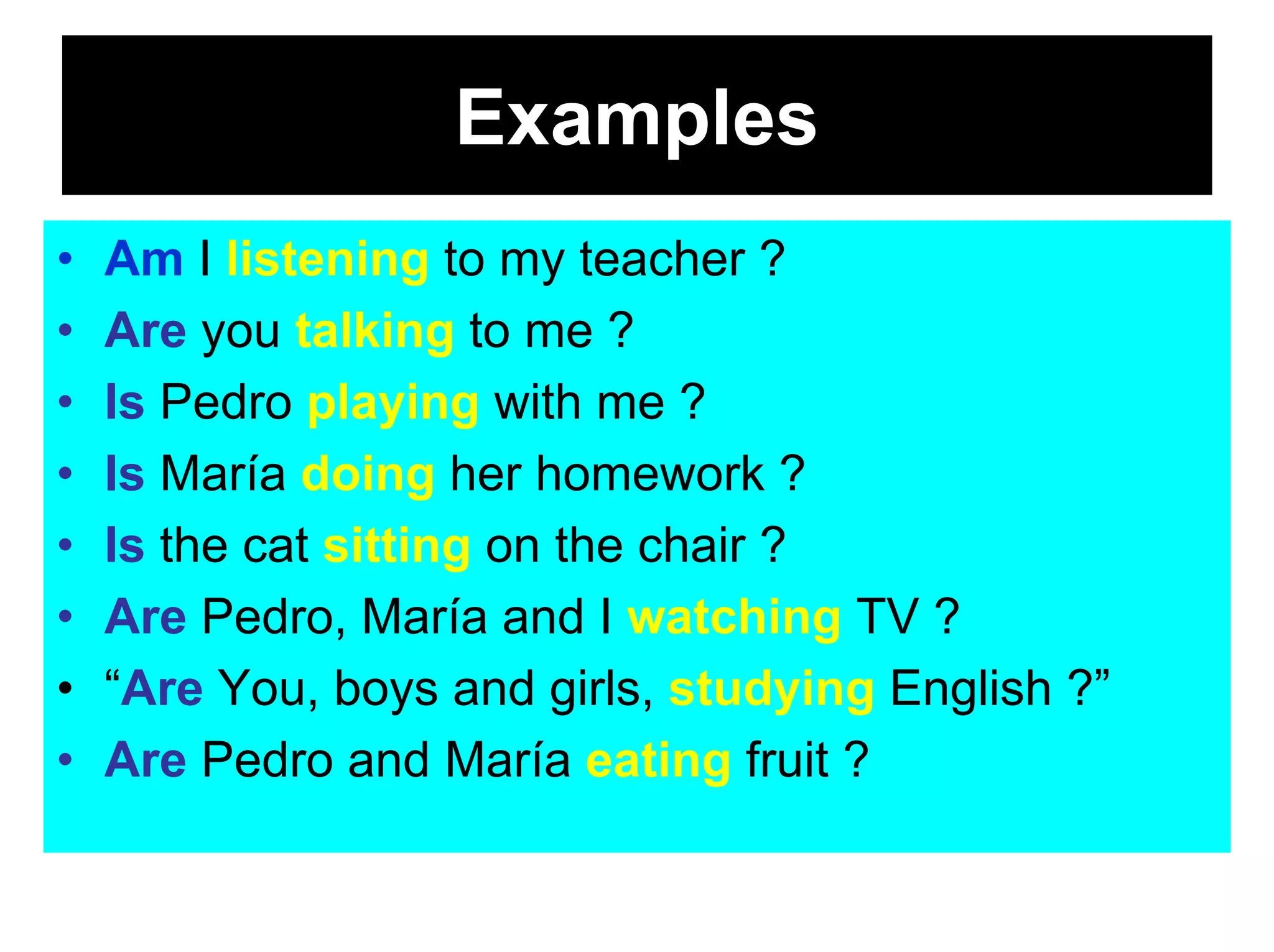 Present Continuous Forms | PDF