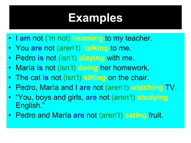 Present Continuous Forms | PDF