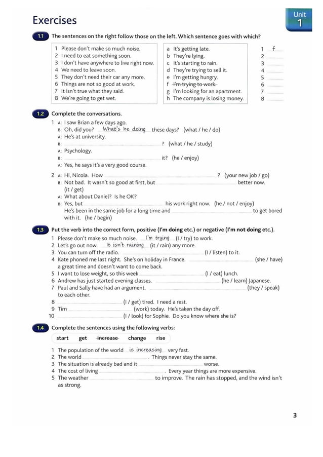 Present Continuous (intermidiate level) | PDF