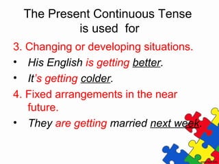Present continuous in english | PPT