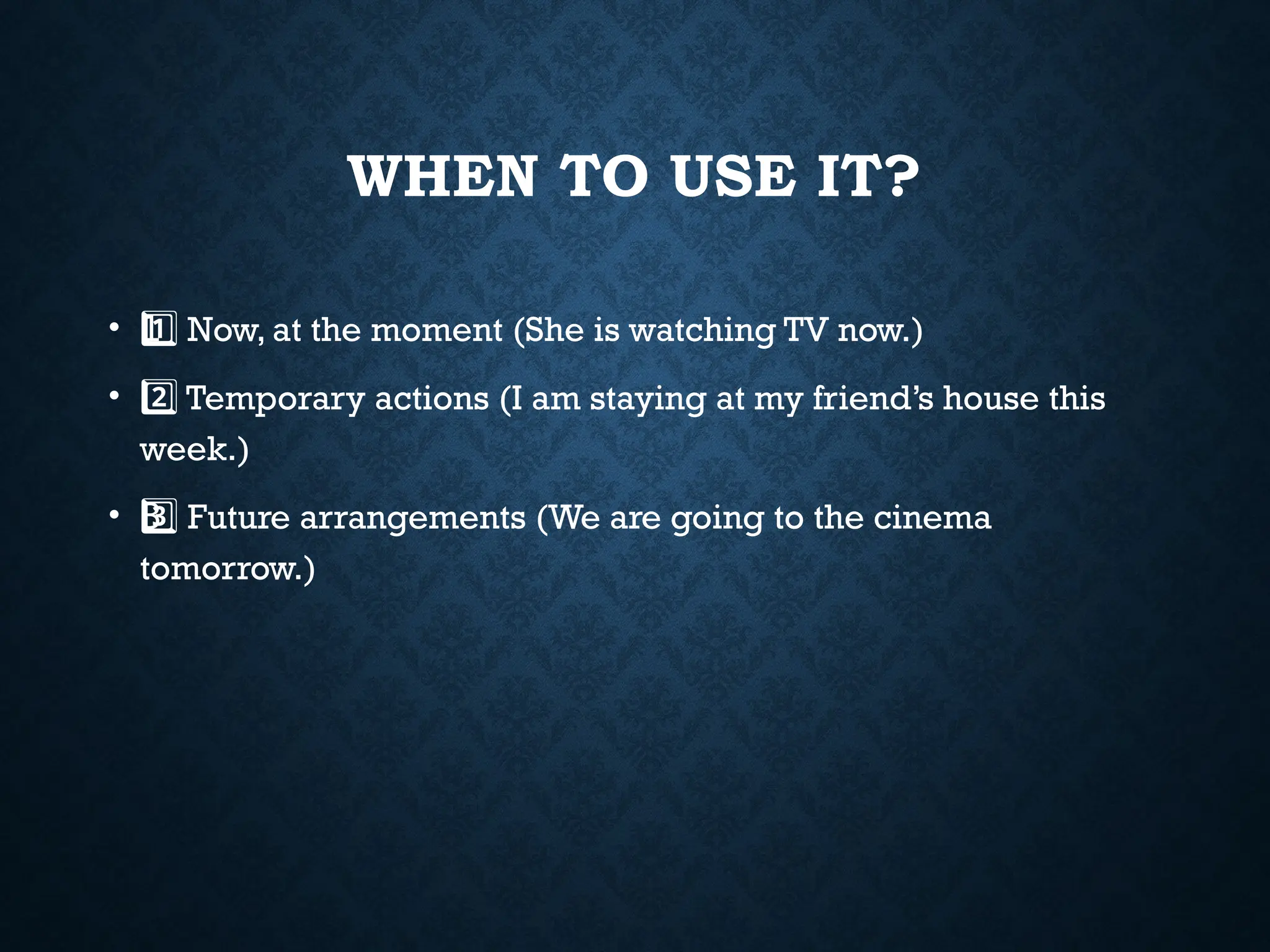 Present Continuous Presentation (conceito e exemplos) | PPTX