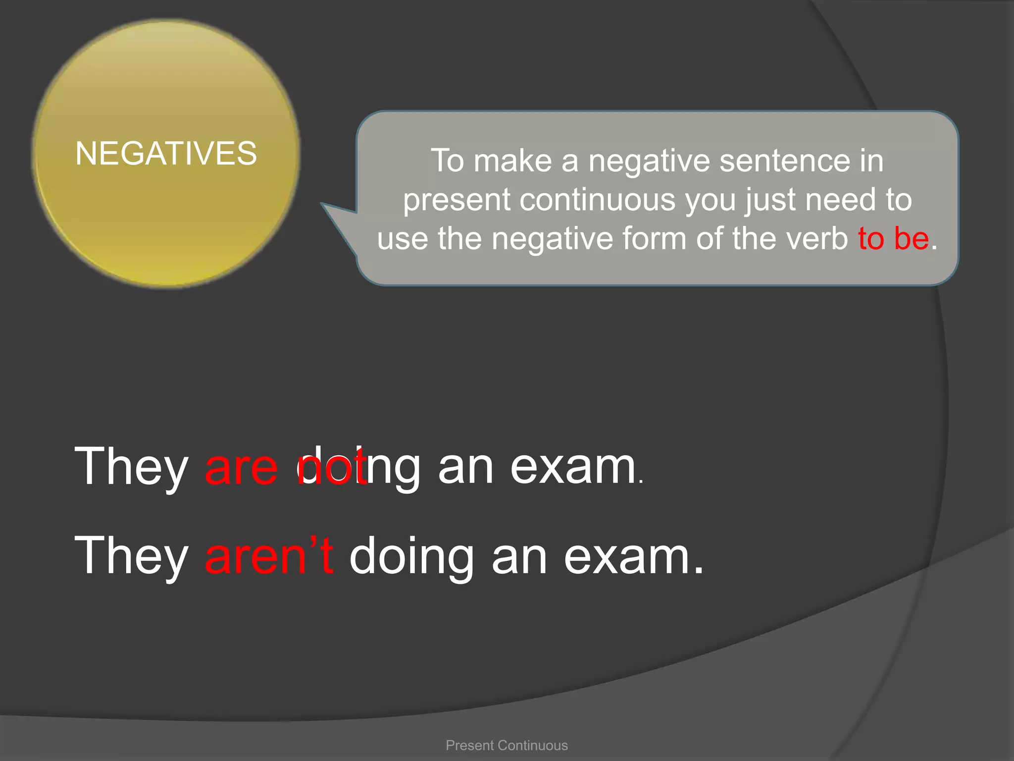 Present Continuous Presentation And Practice | PPTX