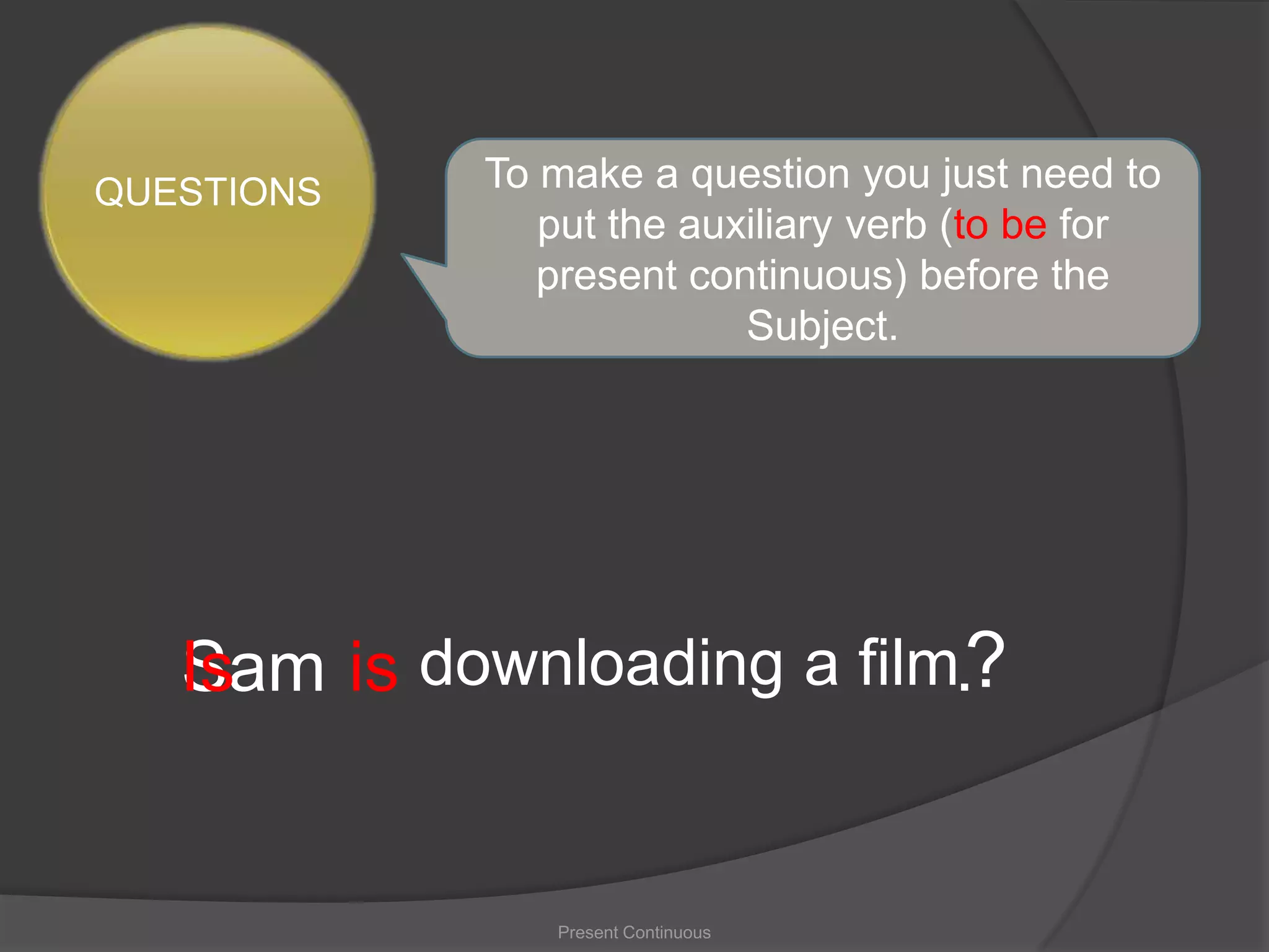 Present Continuous Presentation And Practice | PPTX