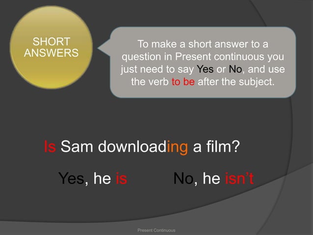 Present Continuous Presentation And Practice | PPT
