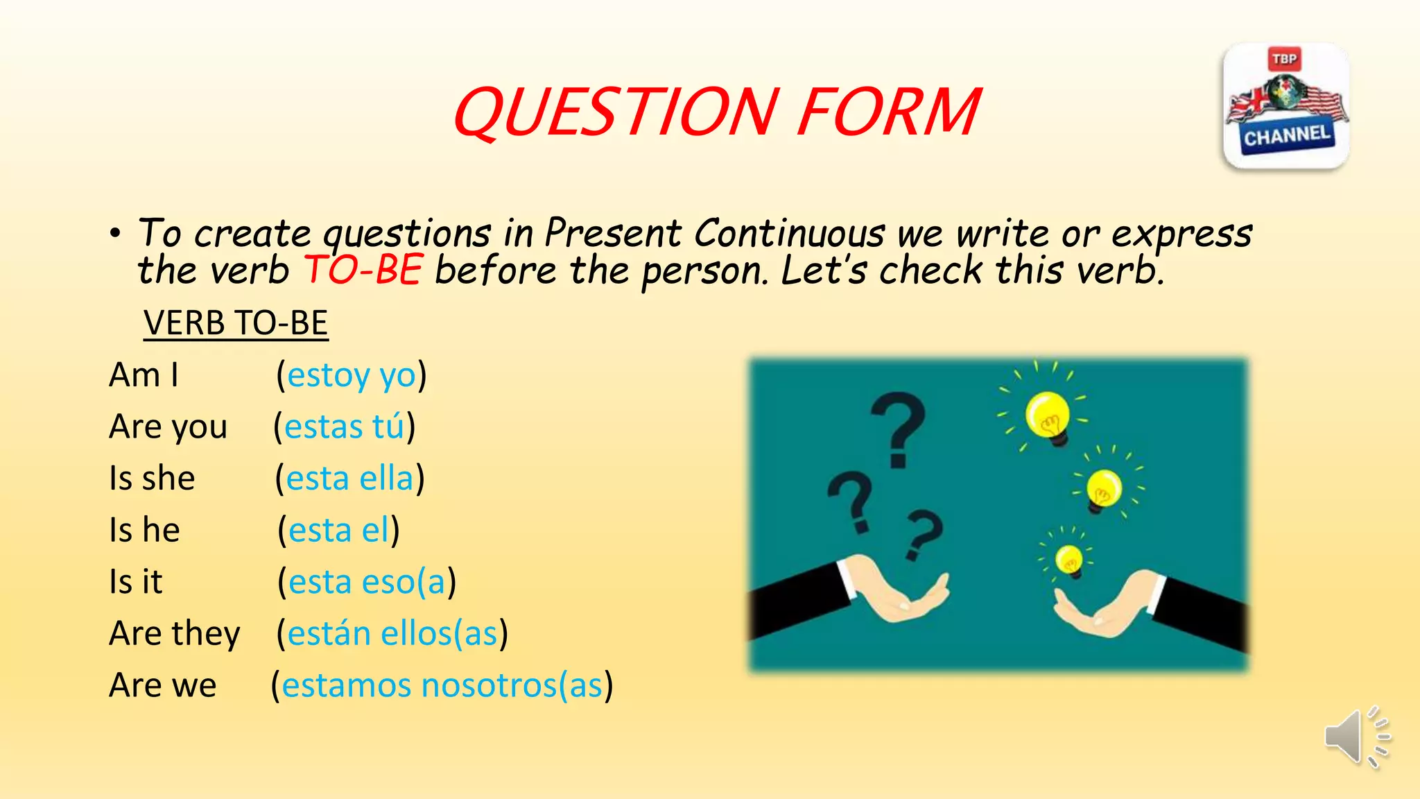 Present continuous question form | PPTX