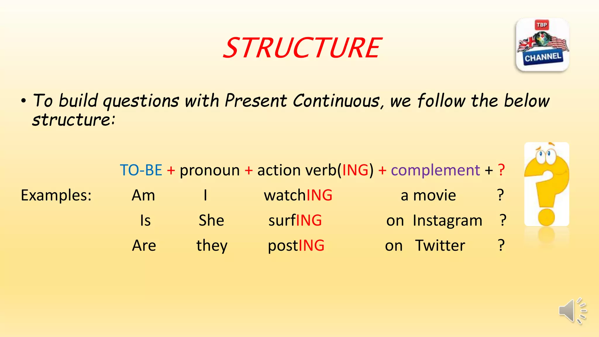 Present continuous question form | PPTX
