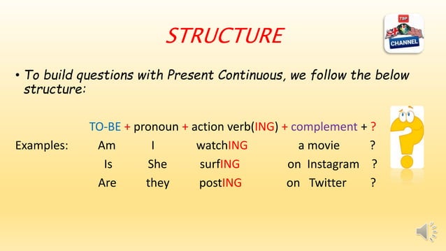 Present continuous question form | PPTX