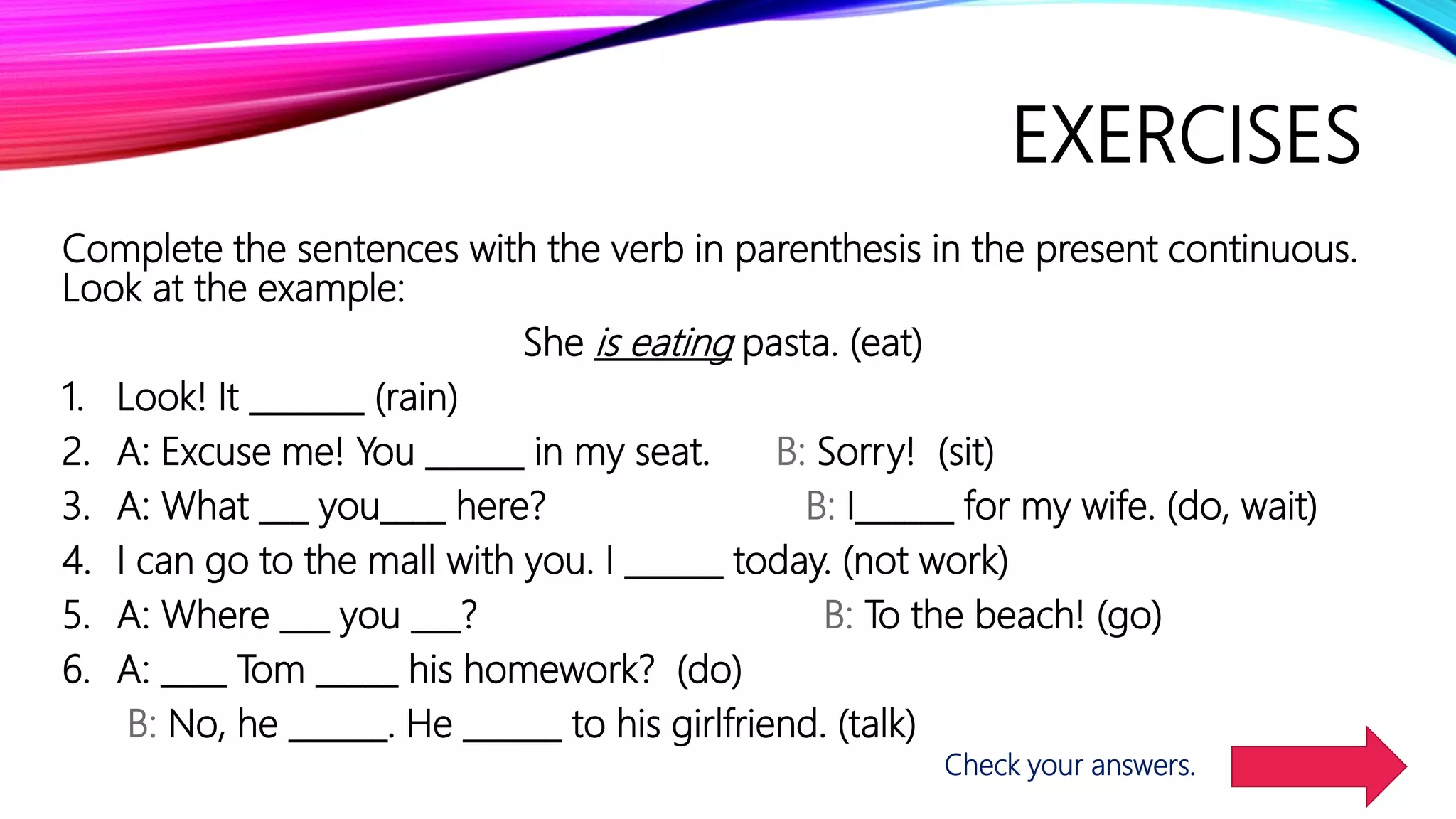 Present continuous (spelling rules) | PPTX