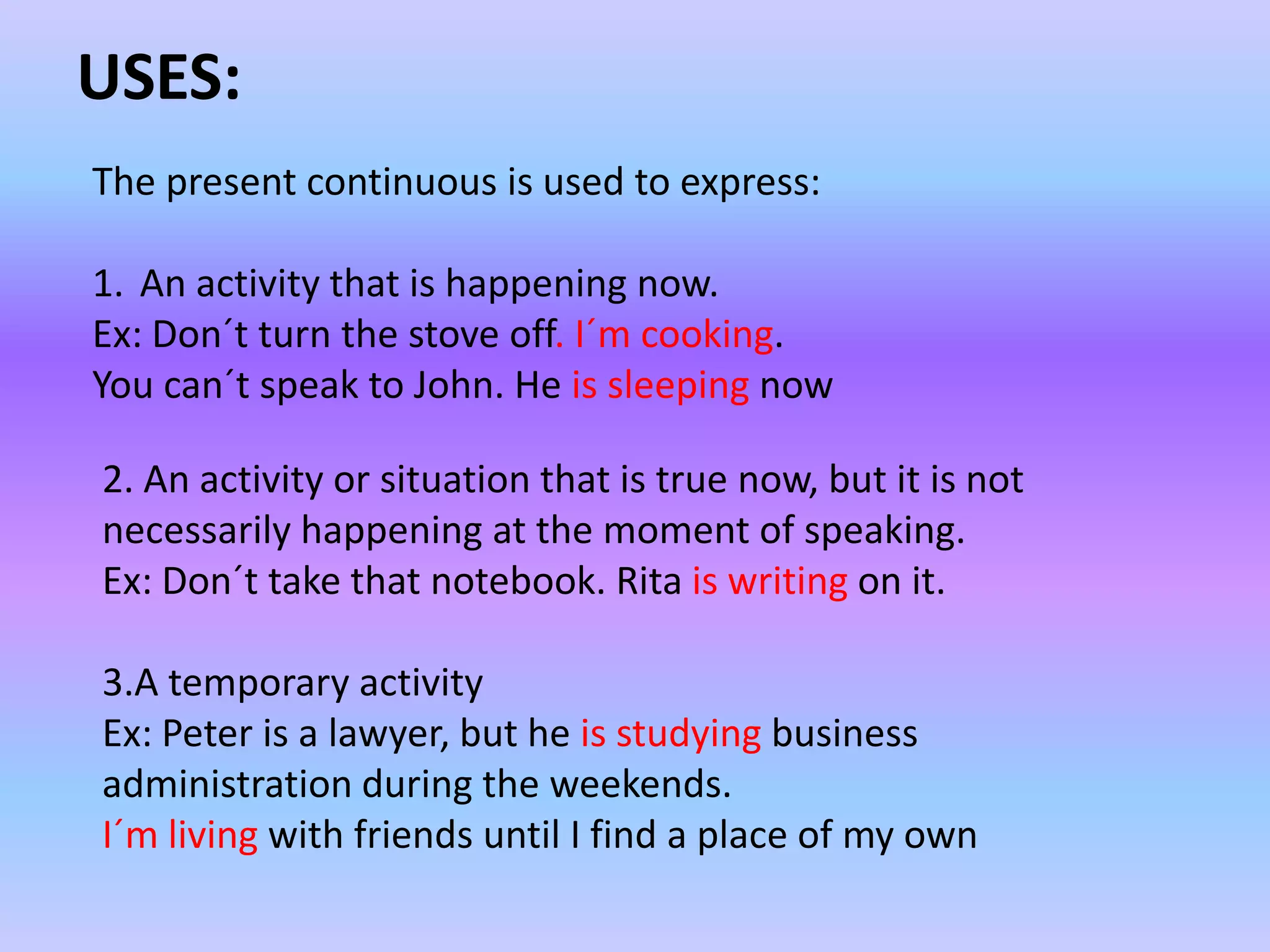 Present Continuous Tense | PPTX