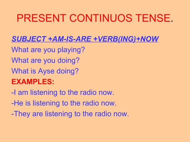 Present continuous tense | PPS