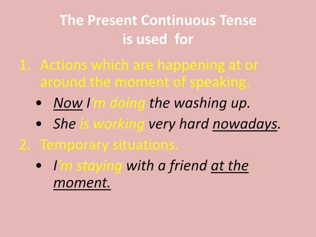 Present continuous tense | PPTX