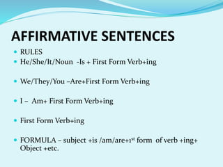 Present continuous tense pptx | PPTX