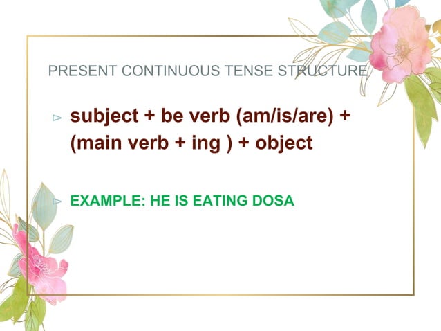 Present continuous tense | PPTX