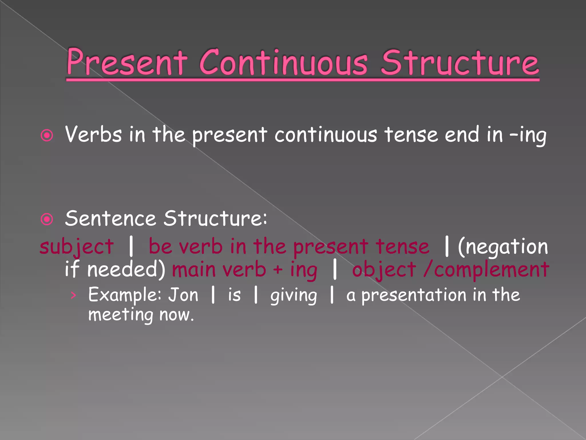 Present continuous verbs | PPTX