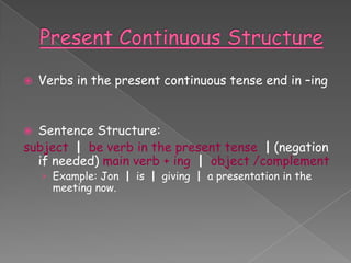 Present continuous verbs | PPT